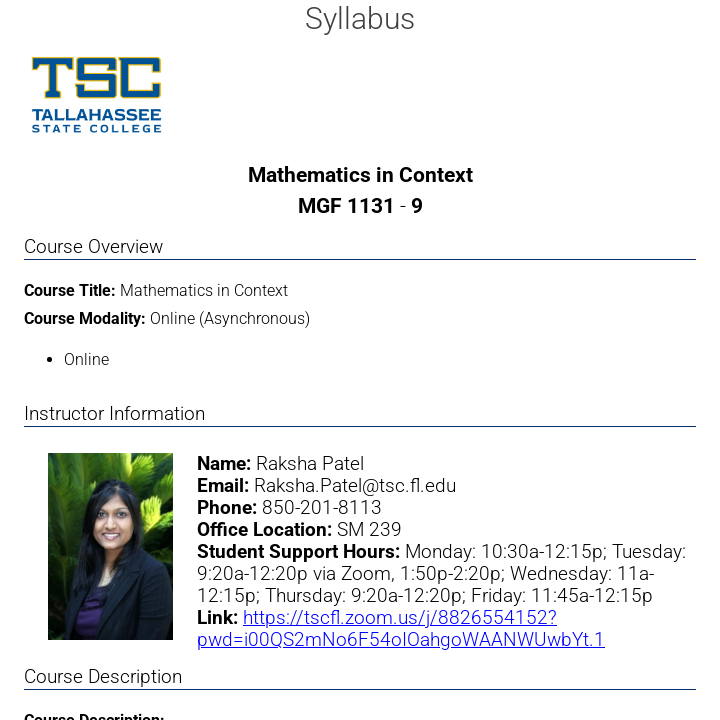 Simple Syllabus